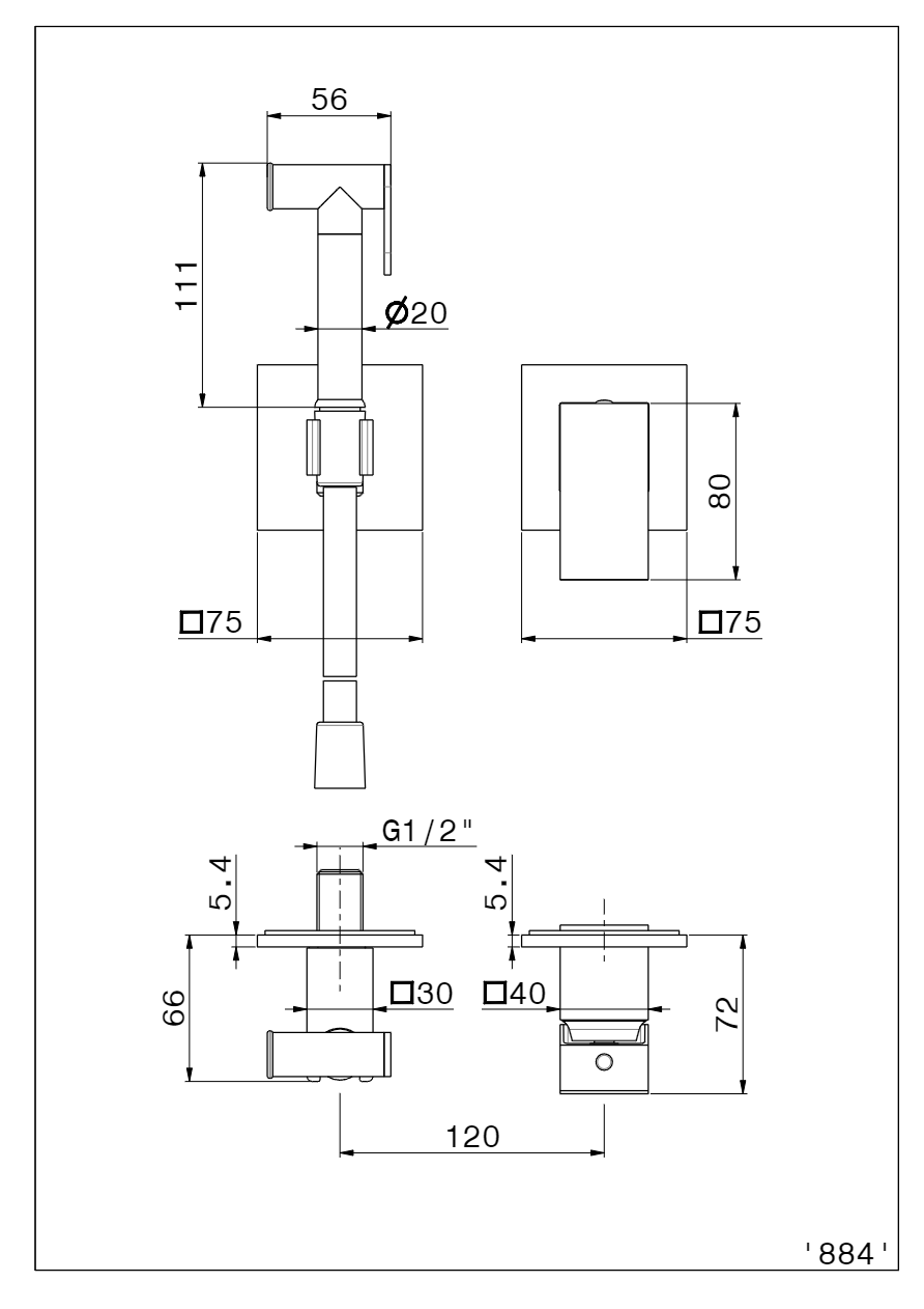 SHUT OFF 884 Douchette nettoyage WC By newform