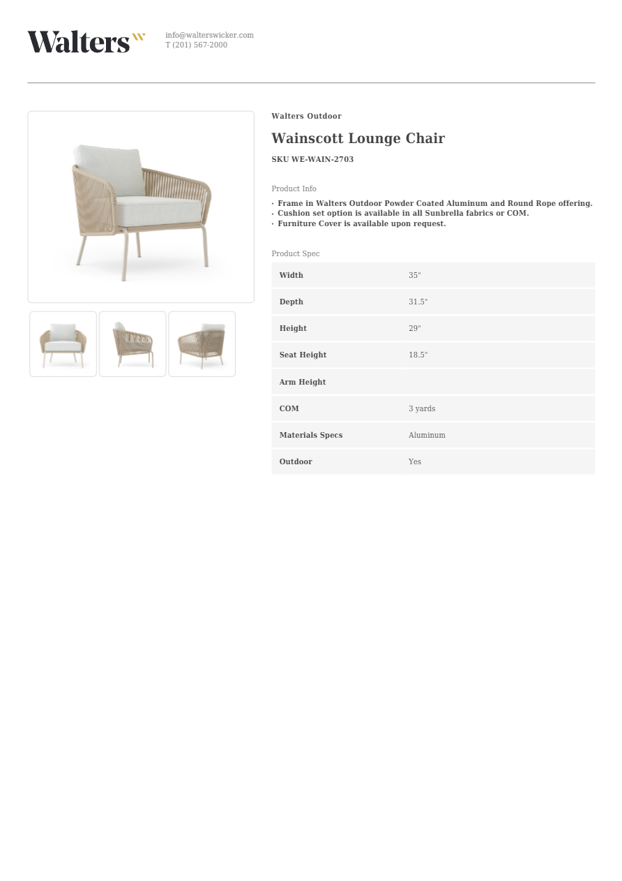 WAINSCOTT Easy chair By Walters