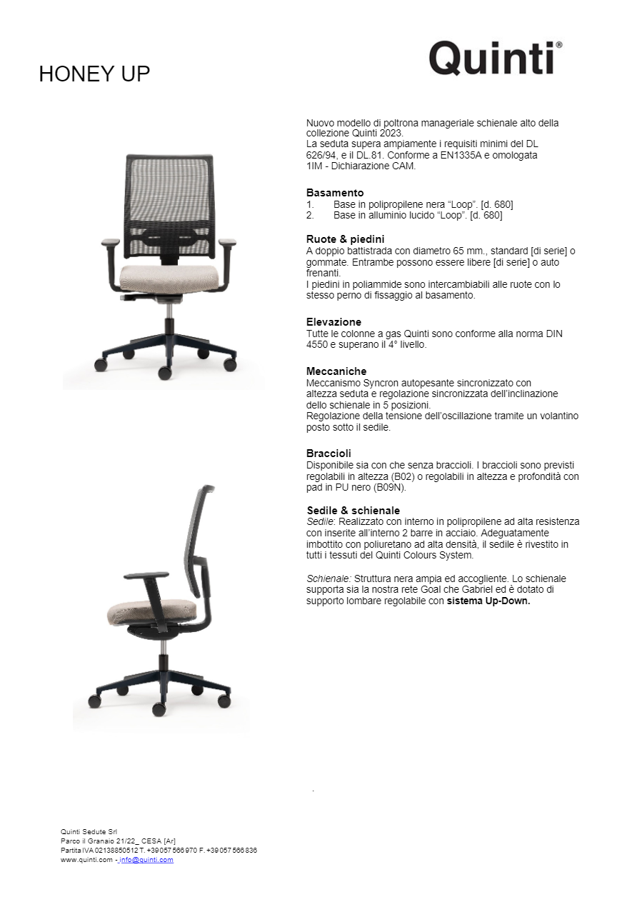 HONEY UP Sedia ufficio By Quinti Sedute