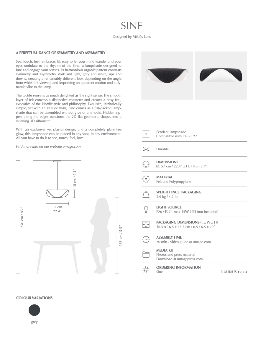 SINE Lampshade By Umage | design Miklos Leits