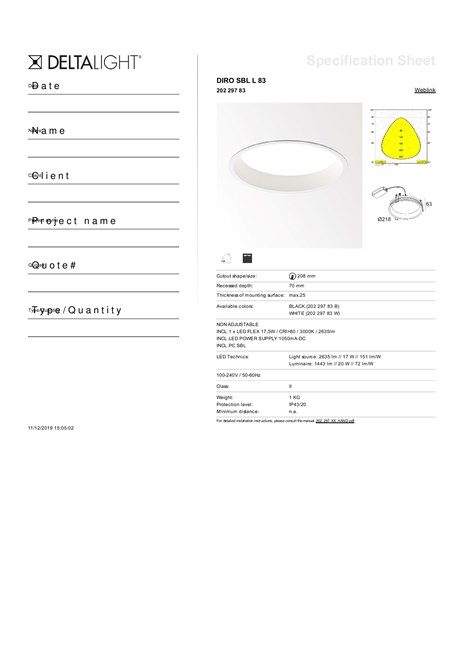 DIRO SBL Recessed LED round spotlight By Delta Light