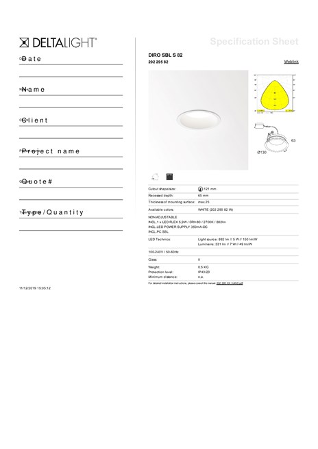 DIRO SBL Recessed LED round spotlight By Delta Light