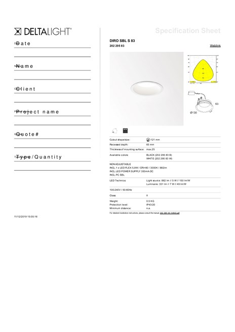 DIRO SBL Recessed LED round spotlight By Delta Light