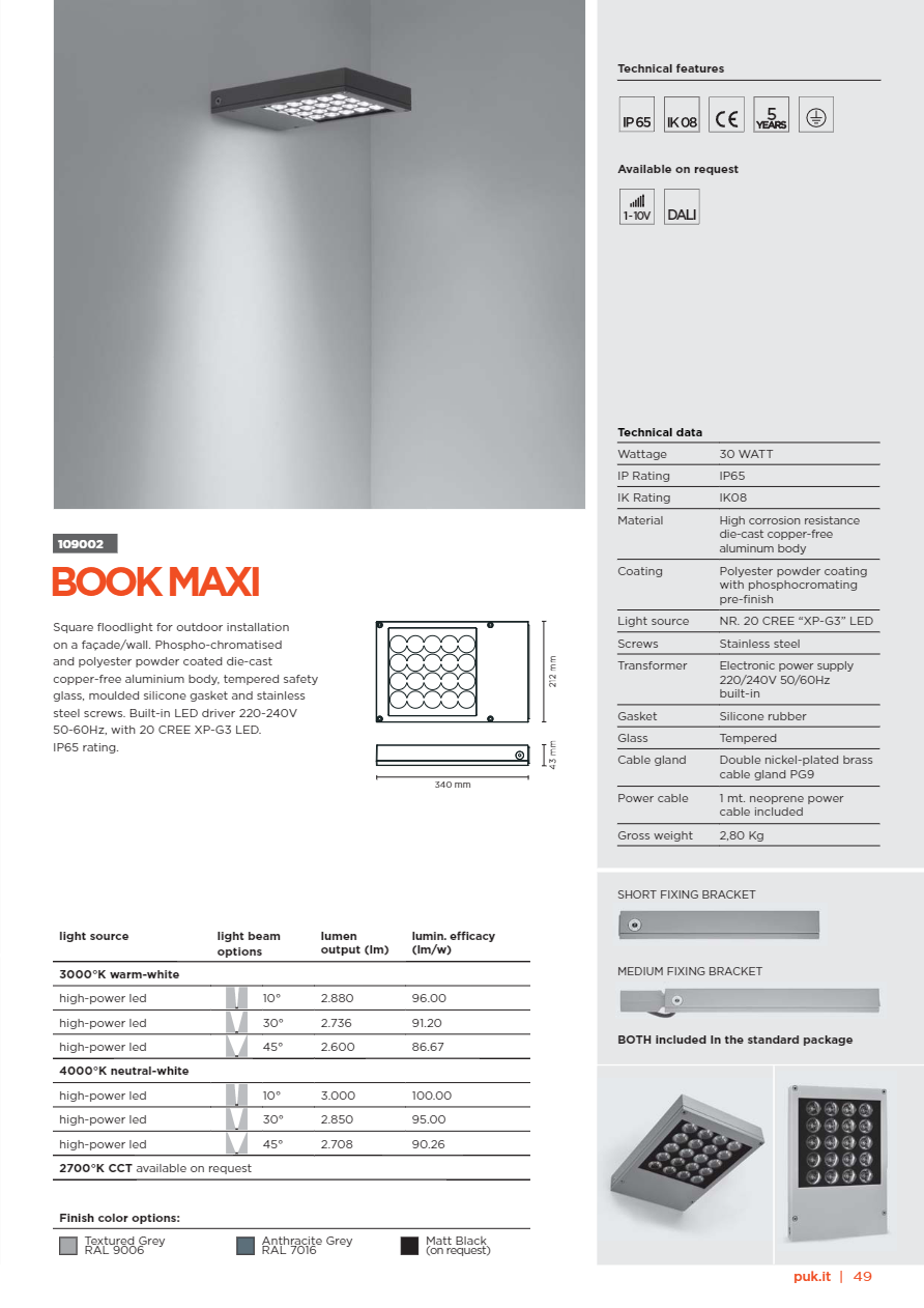 BOOK LED die cast aluminium Outdoor floodlight By PUK