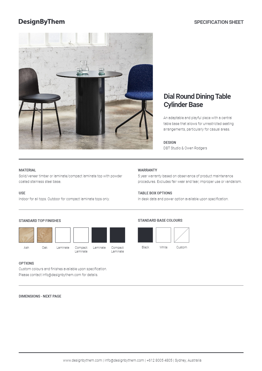 DIAL Round dining table By DesignByThem | design DBT Studio