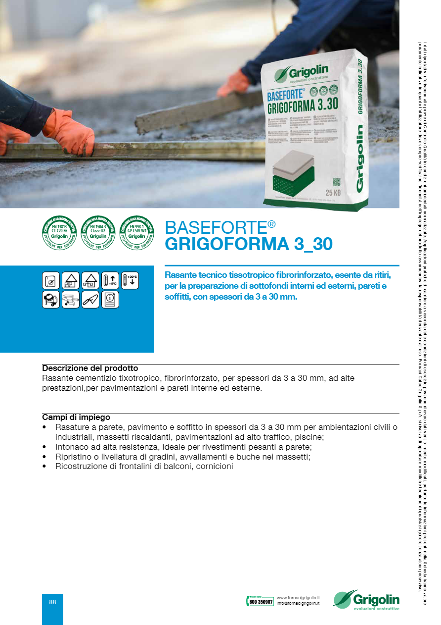 GRIGOFORMA 3_30 Rasante per intonaco By Fornaci Calce Grigolin