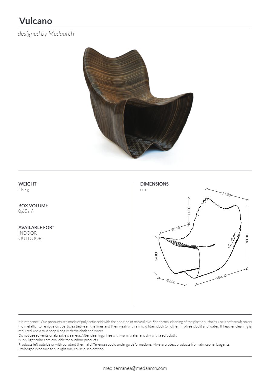 VULCANO Chaise longue By Mediterranea Design