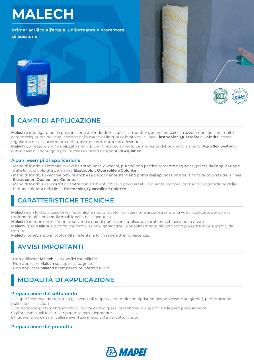 MALECH Fondo acrilico all’acqua By MAPEI
