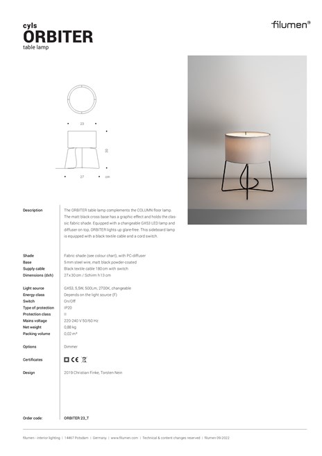 ORBITER Table lamp By filumen | design Christian Finke, Torsten Nein