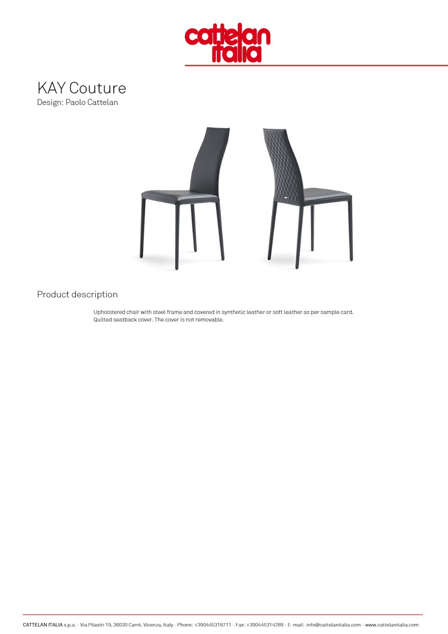 KAY COUTURE Chaise By Cattelan Italia