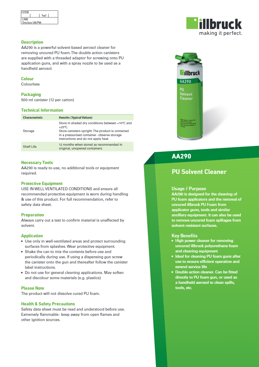 AA290 Surface cleaning product By Tremco CPG Europe