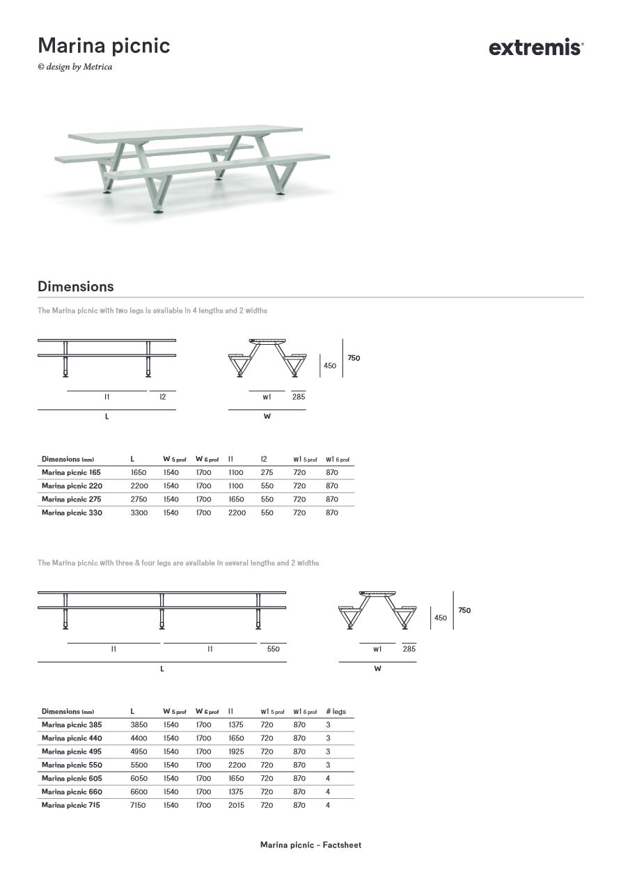 MARINA PICNIC Tavolo rettangolare da giardino By Extremis | design ...