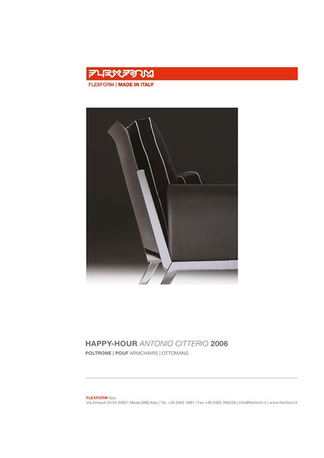 HAPPY HOUR Bergere leather armchair with removable cover with armrests ...