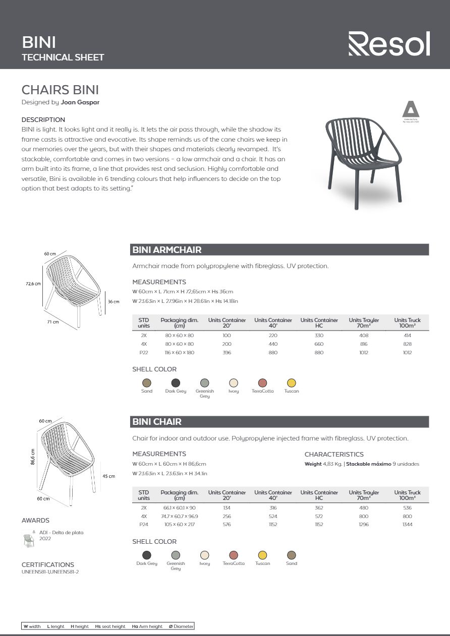 BINI Easy chair By Resol