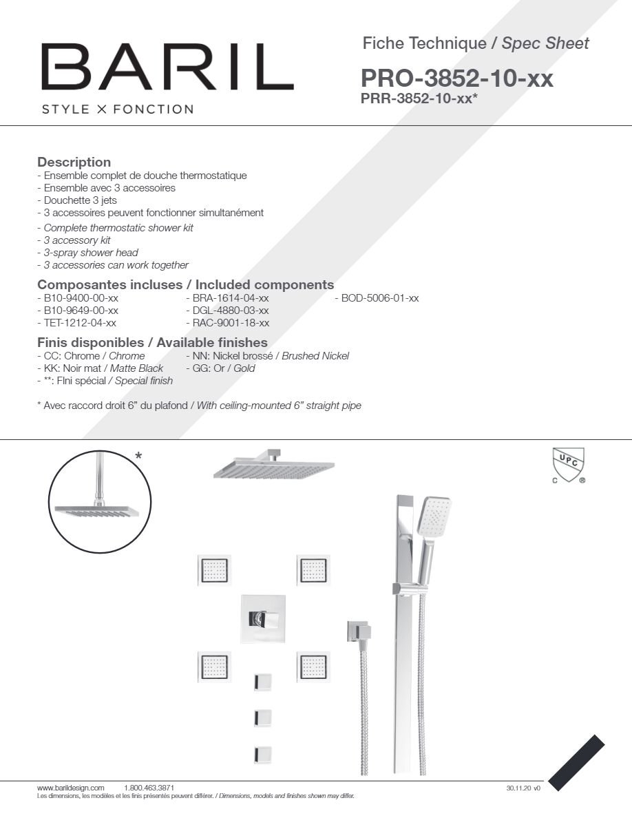 PRO-3852-10 Grifo para ducha By BARIL