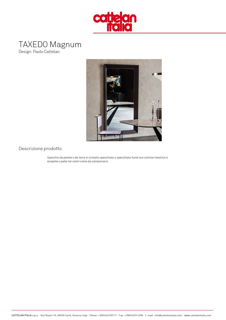 TAXEDO MAGNUM Specchio By Cattelan Italia