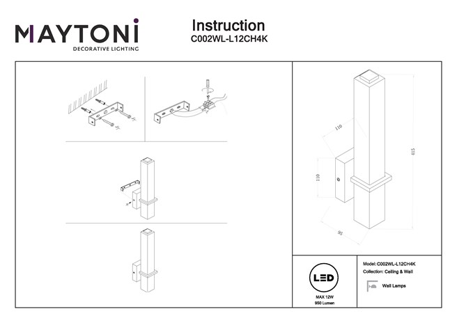 KANT wall lamp By MAYTONI