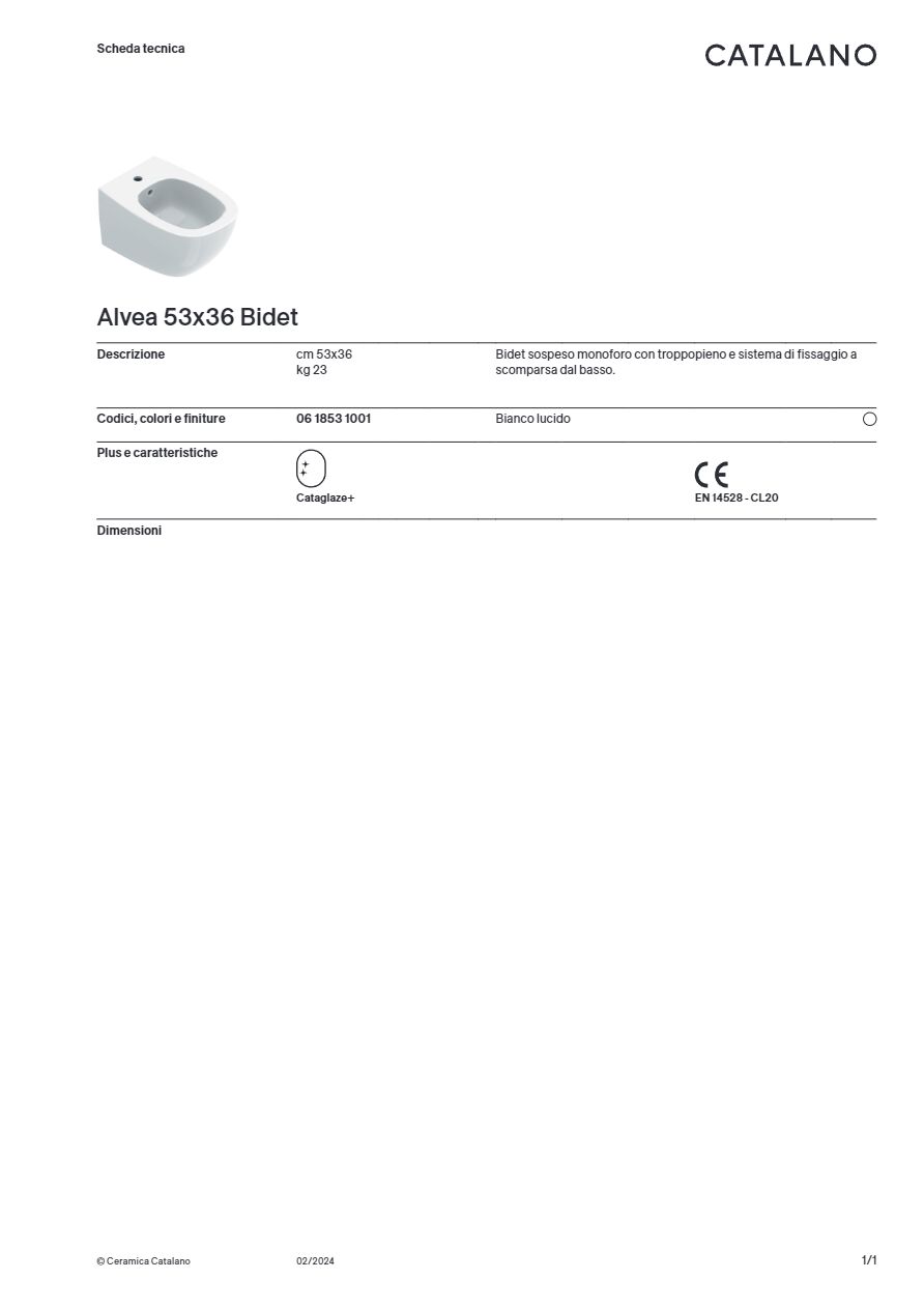 ALVEA 53 Bidet By CERAMICA CATALANO