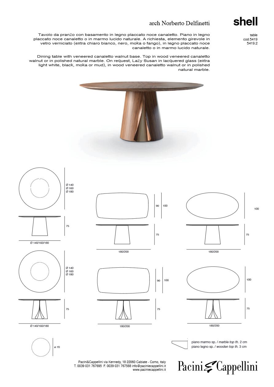 SHELL 桌子 By Pacini & Cappellini