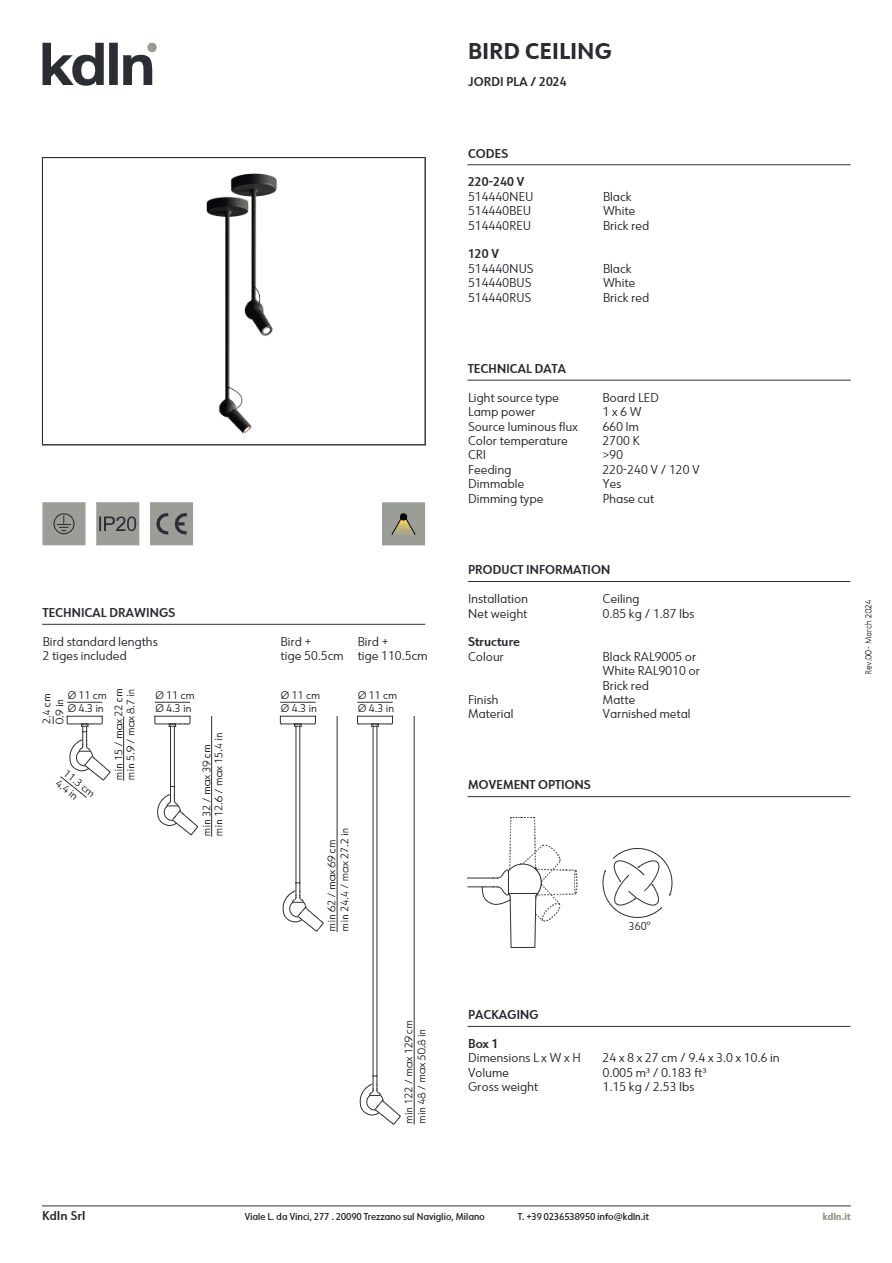 BIRD Ceiling lamp By KDLN