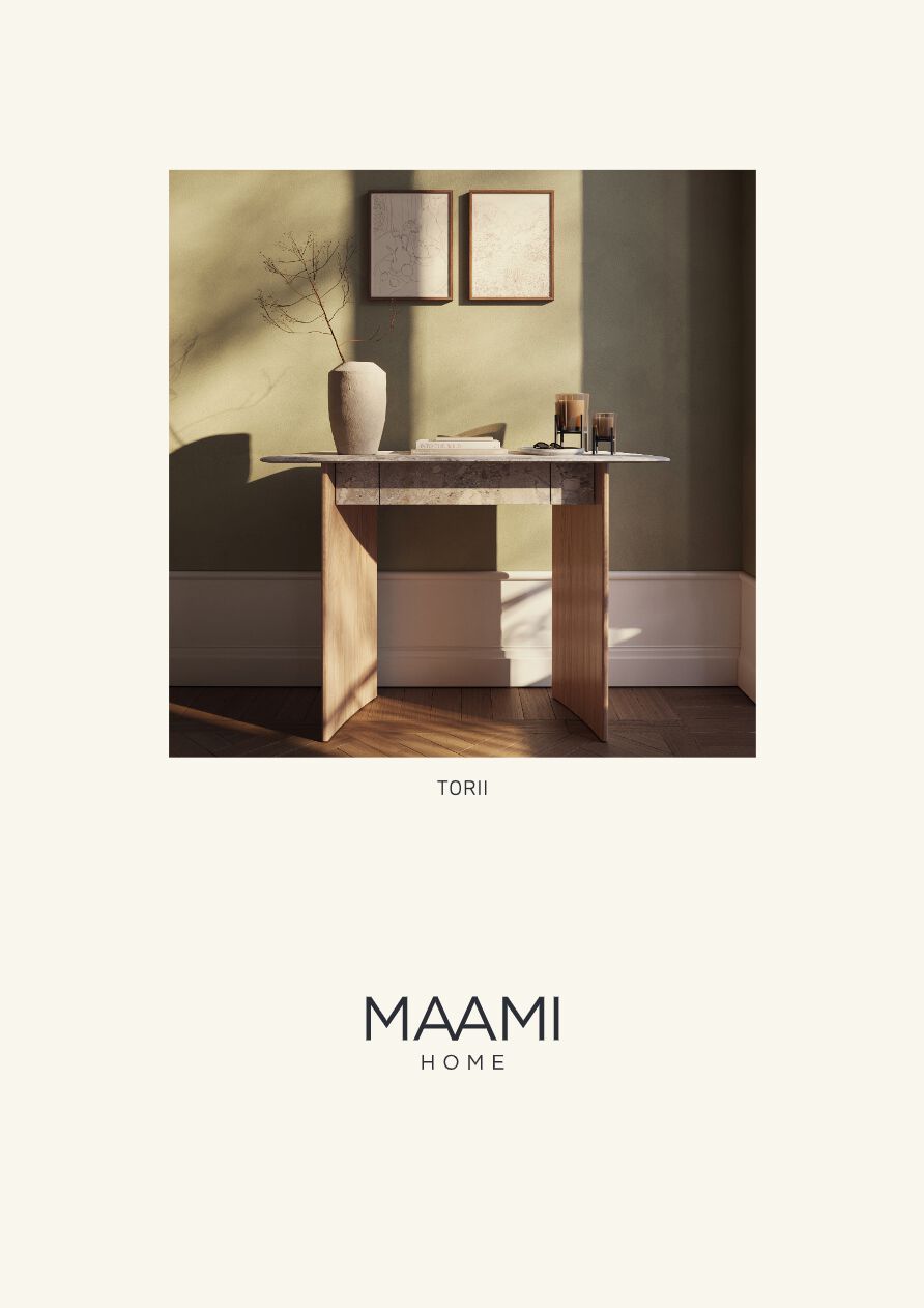 TORII Rectangular marble console table with drawers By Maami Home