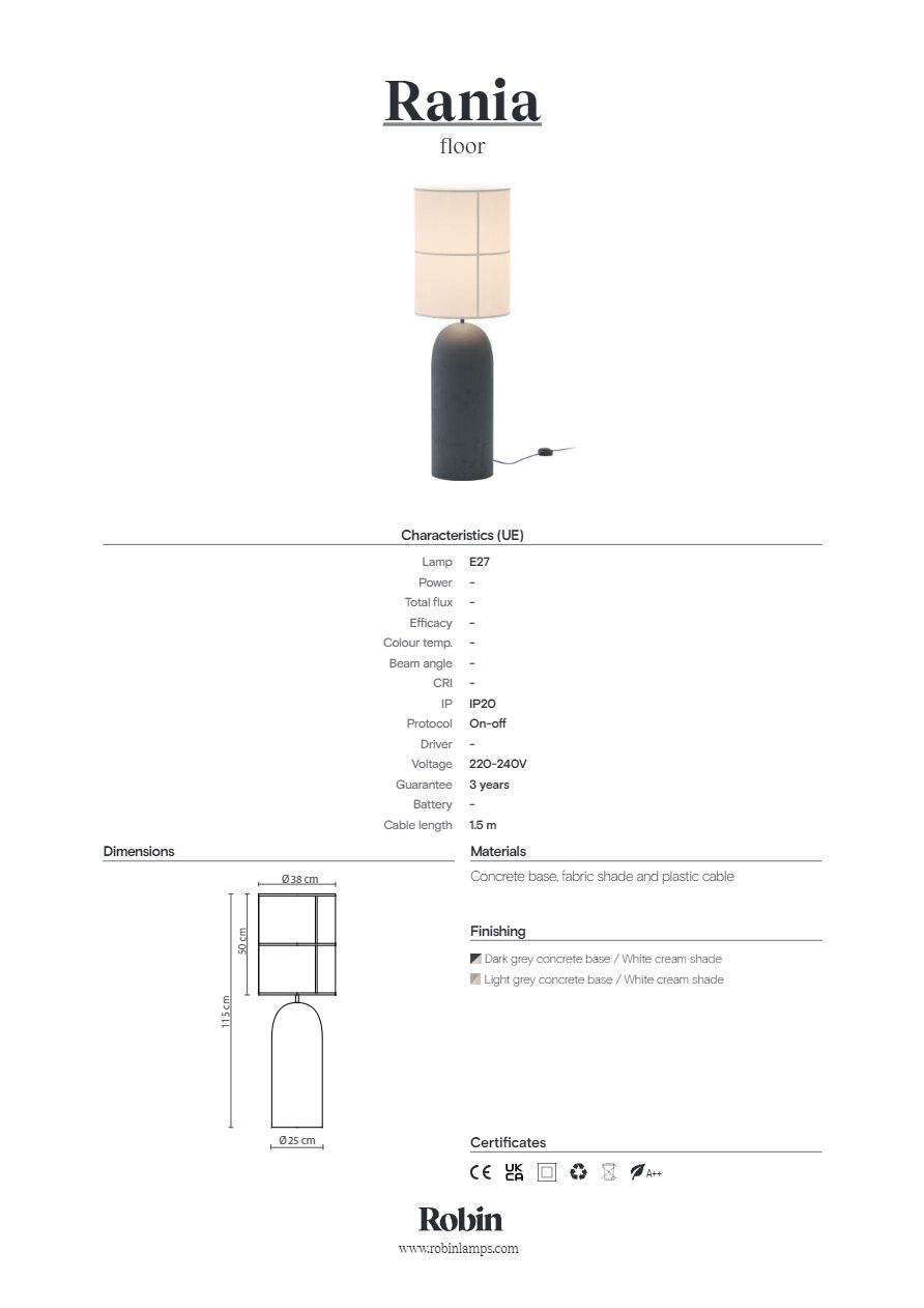 RANIA Floor lamp By Robin