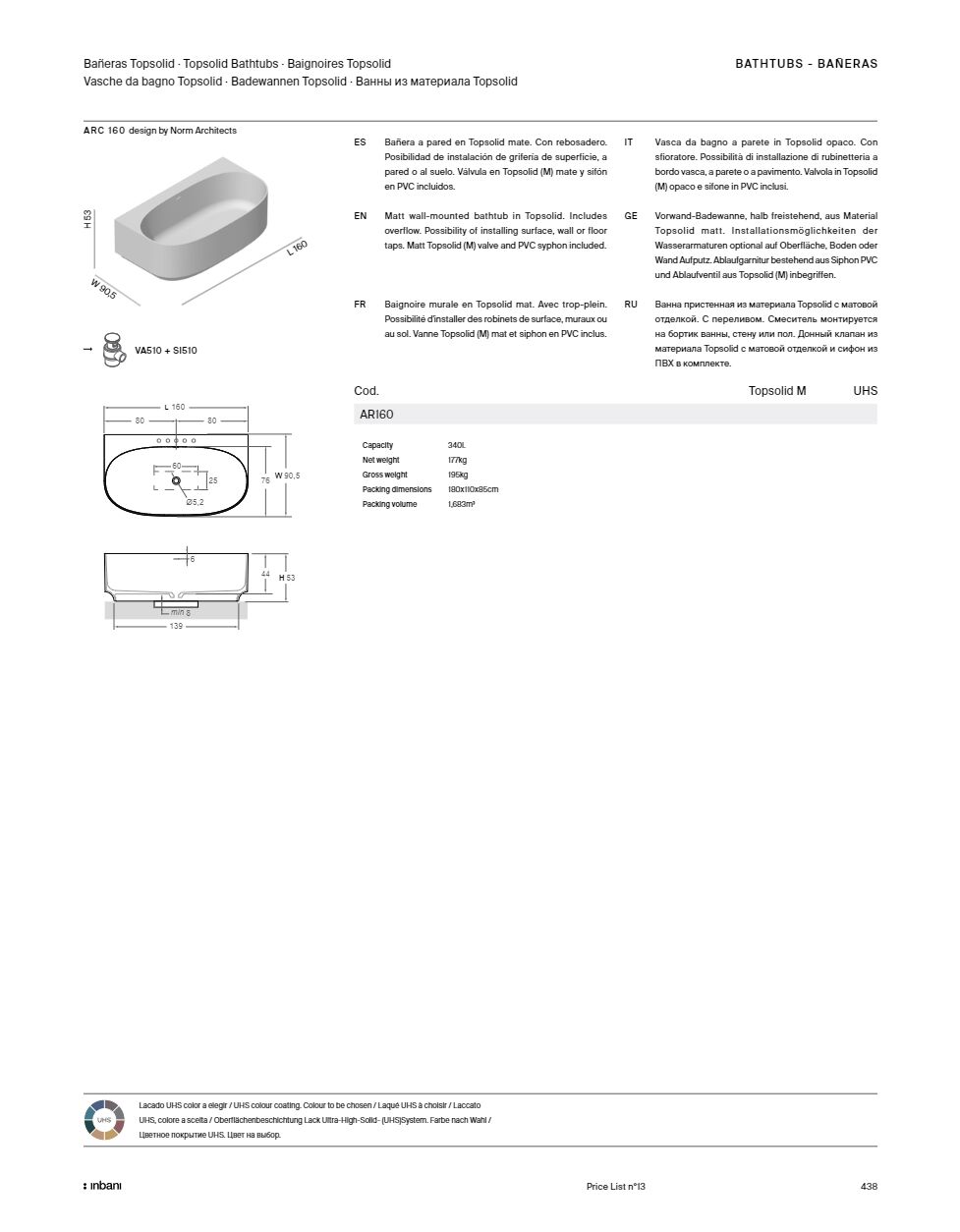 ARC160 Bathtub By Inbani | design Norm Architects
