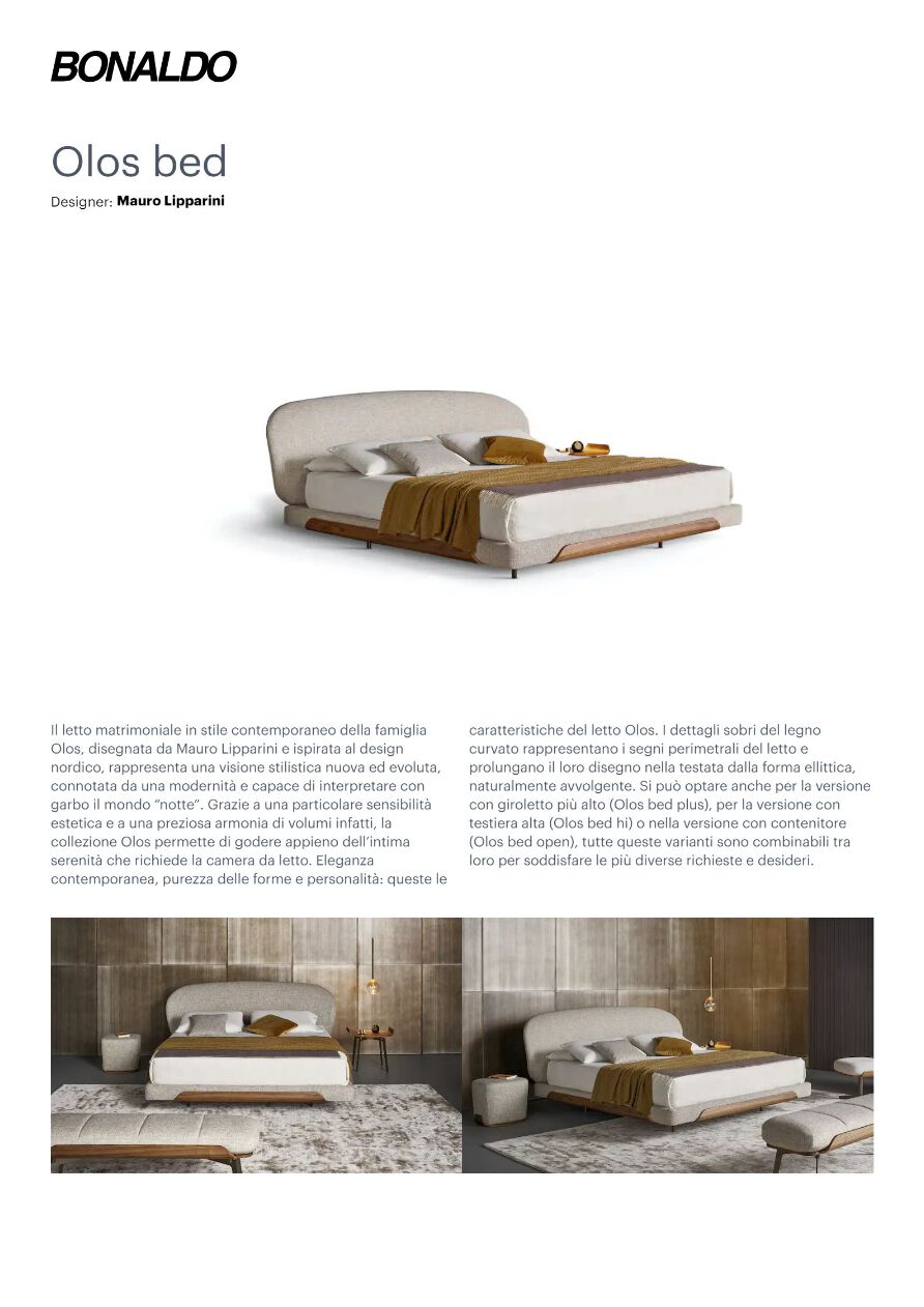 OLOS Letto imbottito matrimoniale in tessuto By Bonaldo | design Mauro ...
