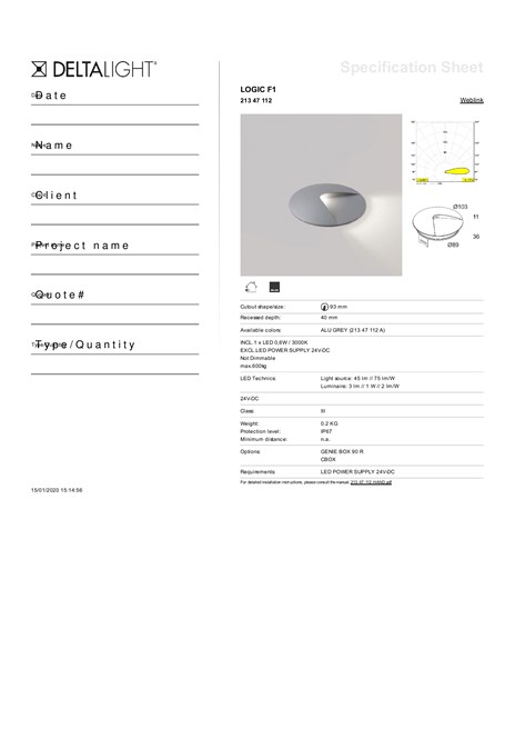 LED walkover light outdoor steplight LOGIC F By Delta Light