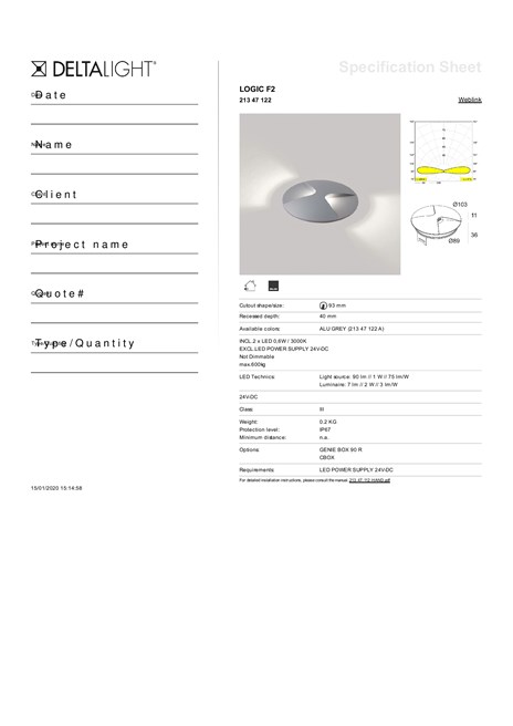 LED walkover light outdoor steplight LOGIC F By Delta Light