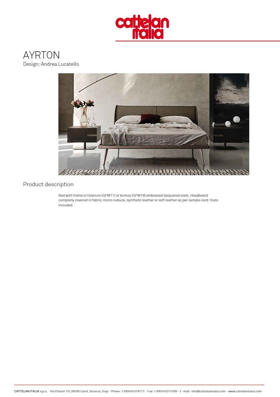 AYRTON Bed By Cattelan Italia
