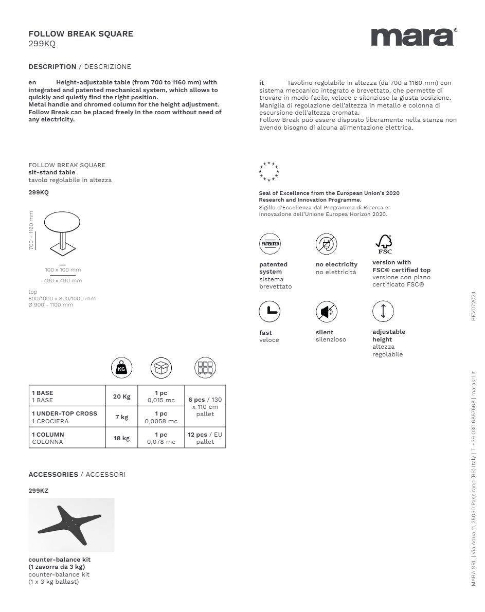 FOLLOW BREAK SQUARE Table By Mara