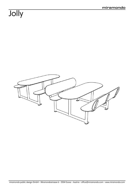 JOLLY Mesa de picnic en acero con bancos integrados By miramondo