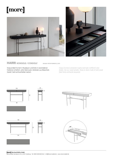 HARRI | Console table Harri Collection By more design Peter Fehrentz