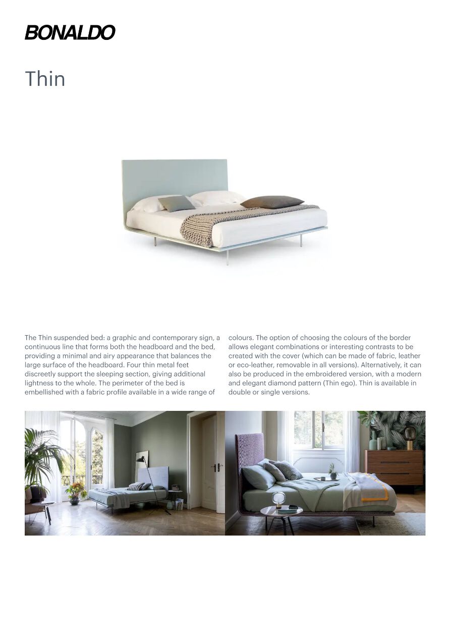 THIN Wooden double bed with removable cover By Bonaldo | design ...