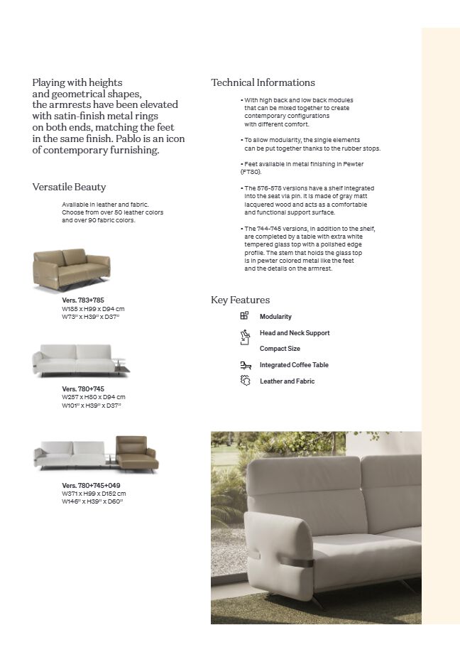 PABLO 2 seater leather sofa By Natuzzi Italia | design Claudio Bellini