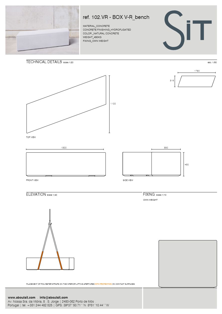 BOX TO BOX Modular backless concrete bench By SIT
