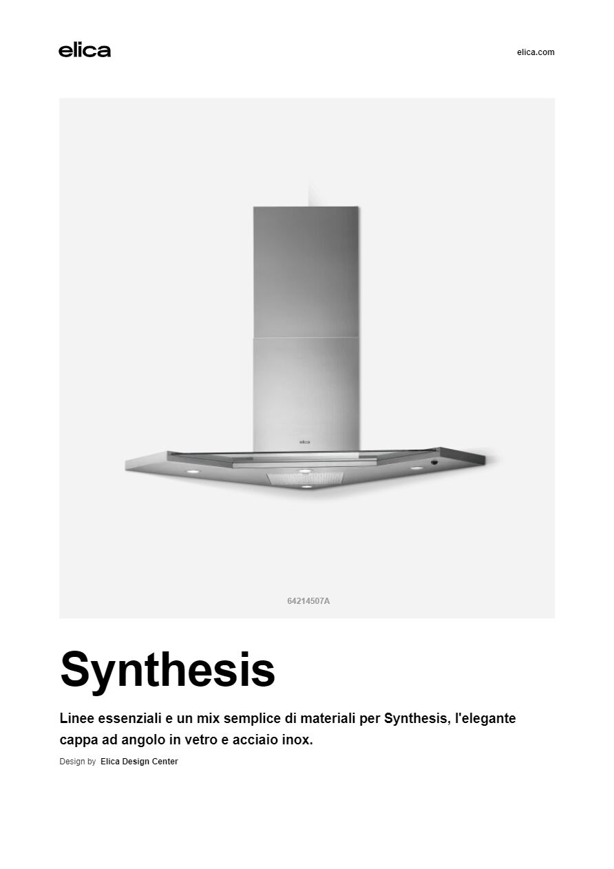 SYNTHESIS Cappa ad angolo in acciaio inox e vetro con illuminazione ...