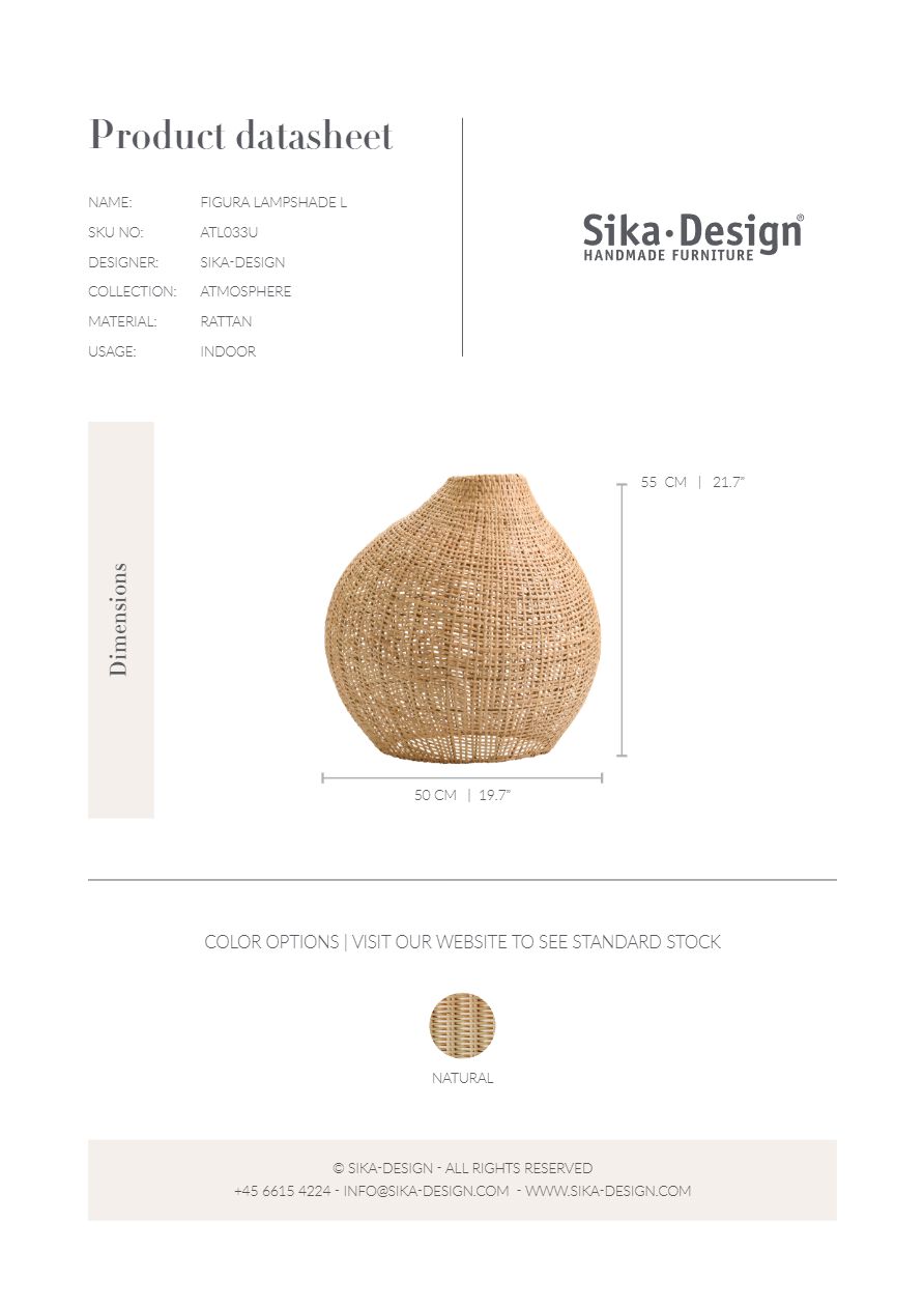 FIGURA Rattan lampshade By Sika Design