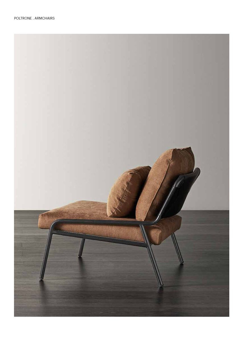 ZOE Fabric and leather armchair By Meridiani | design Andrea Parisio