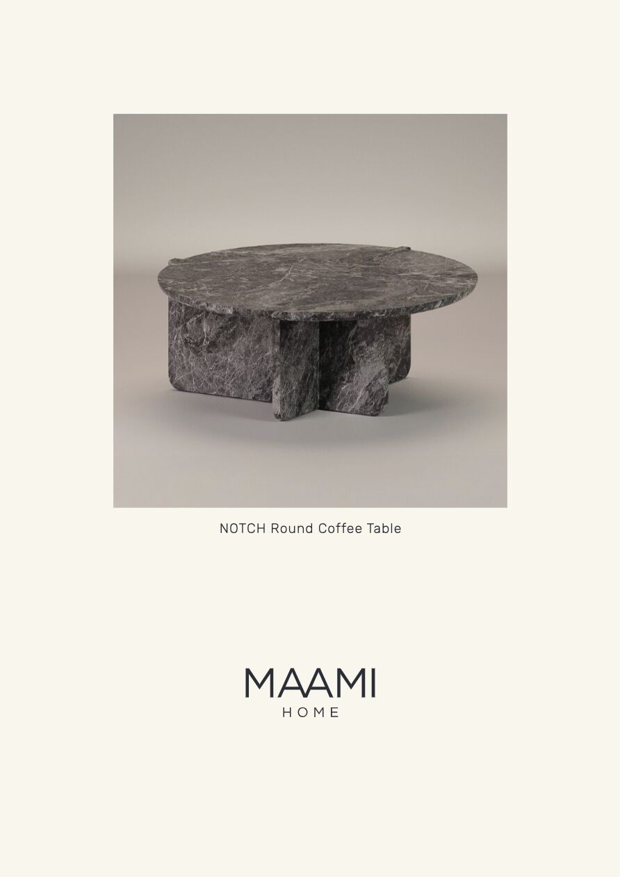 NOTCH Round marble coffee table By Maami Home