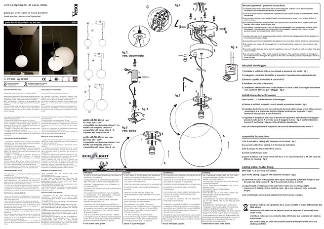 PALLA | Lampada a sospensione Collezione Palla By Vesoi