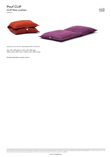 CLIP Cushion / Kids pouf By Nidi