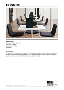 COSMOS Sled base upholstered stackable fabric chair By B&B Italia ...