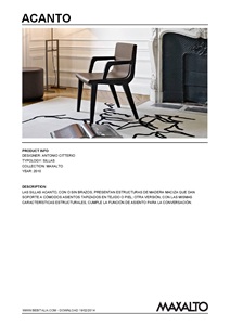 ACANTO Silla de madera maciza con brazos By Maxalto | design Antonio ...