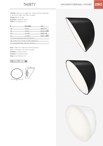 THIRTY | Wall lamp By Zero design Samuel Wilkinson