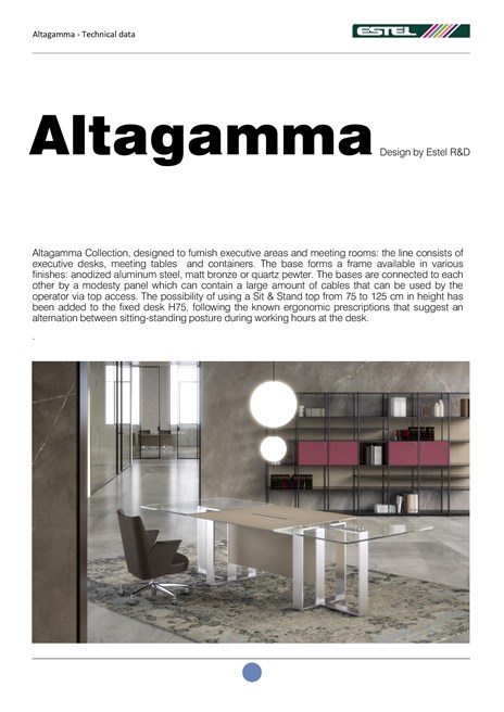 ALTAGAMMA Wood and glass executive desk with cable management By ESTEL ...