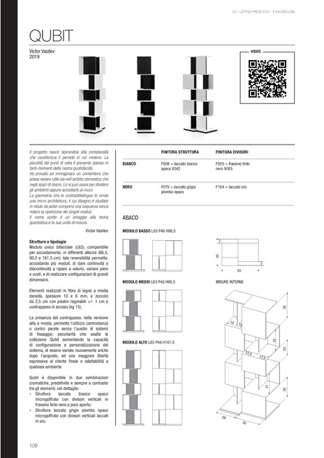 QUBIT libreria By MDF Italia design Victor Vasilev