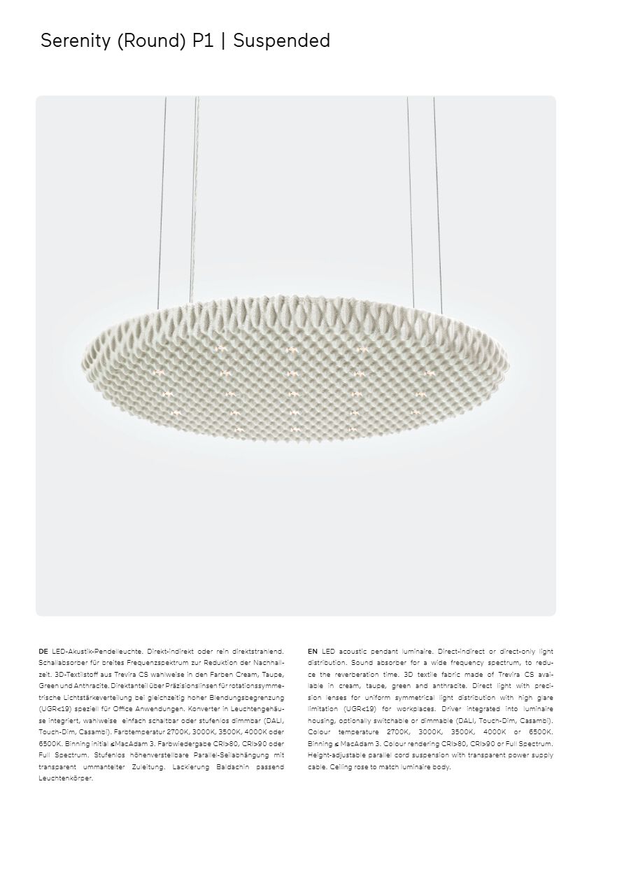 SERENITY (ROUND) P1 Pendant lamp By Lightnet