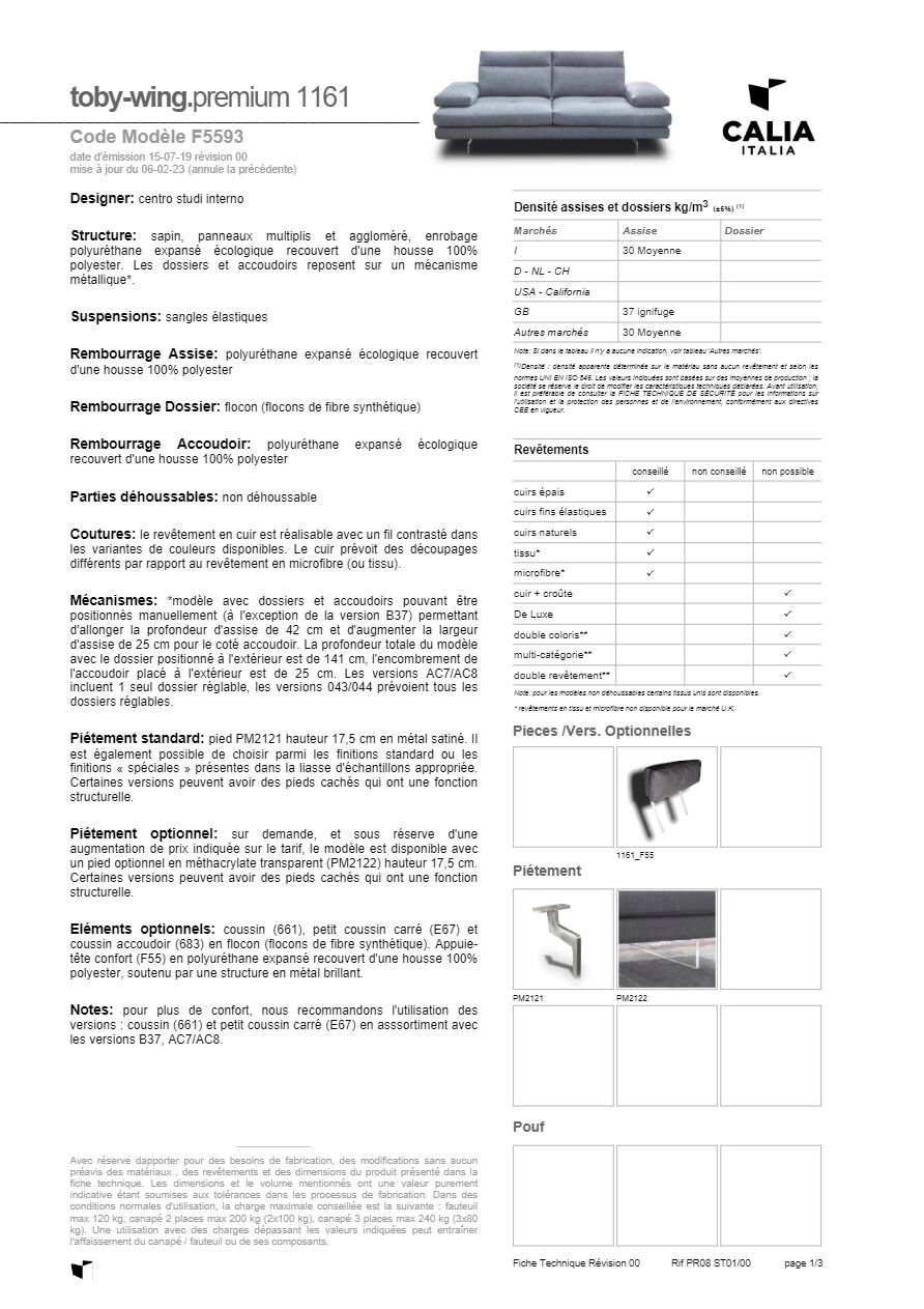 TOBY WING Canapé By Calia Italia